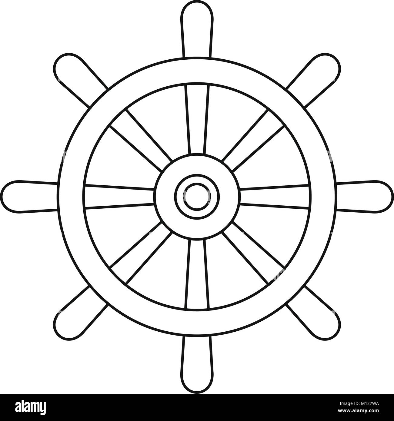 Wooden ship wheel icon outline Stock Vector Image & Art - Alamy