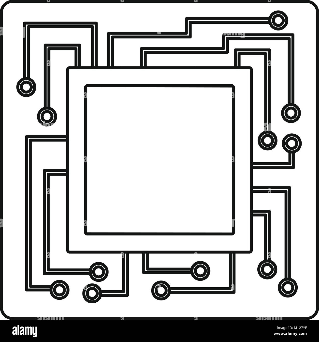Microchip icon outline Stock Vector Image & Art - Alamy