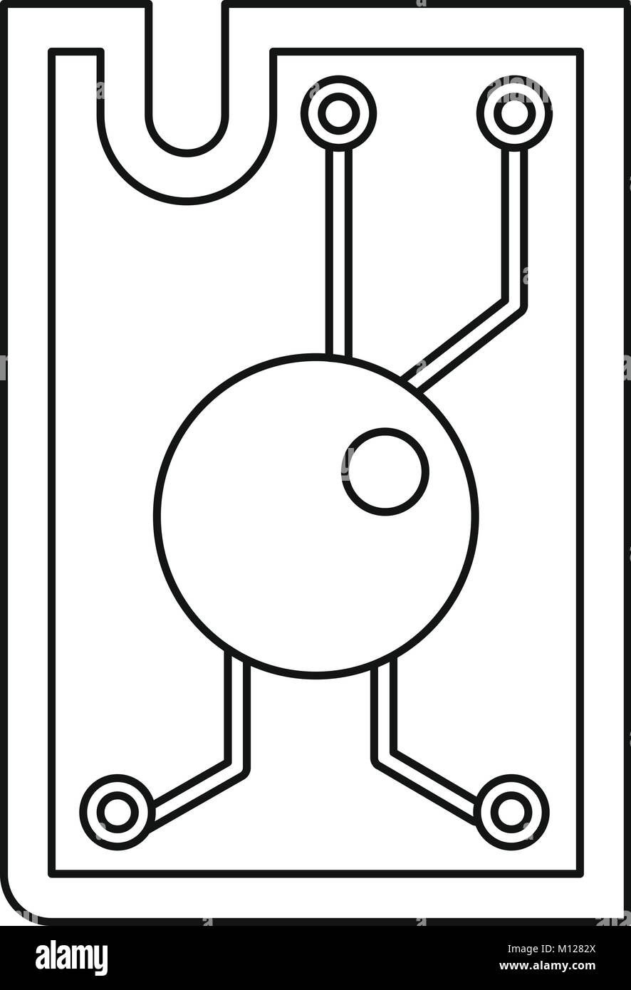 Processor chip icon outline Stock Vector Image & Art - Alamy