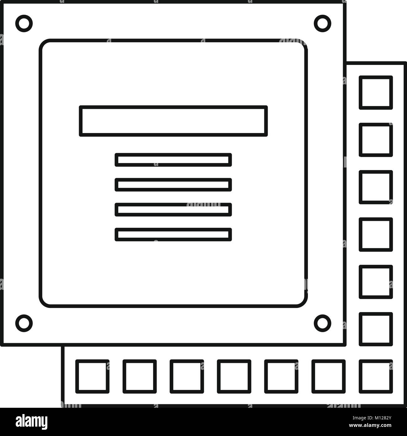 Computer CPU processor chip icon outline Stock Vector Image & Art - Alamy