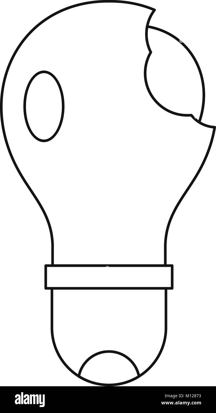 Broken lightbulb icon outline Stock Vector Image & Art - Alamy