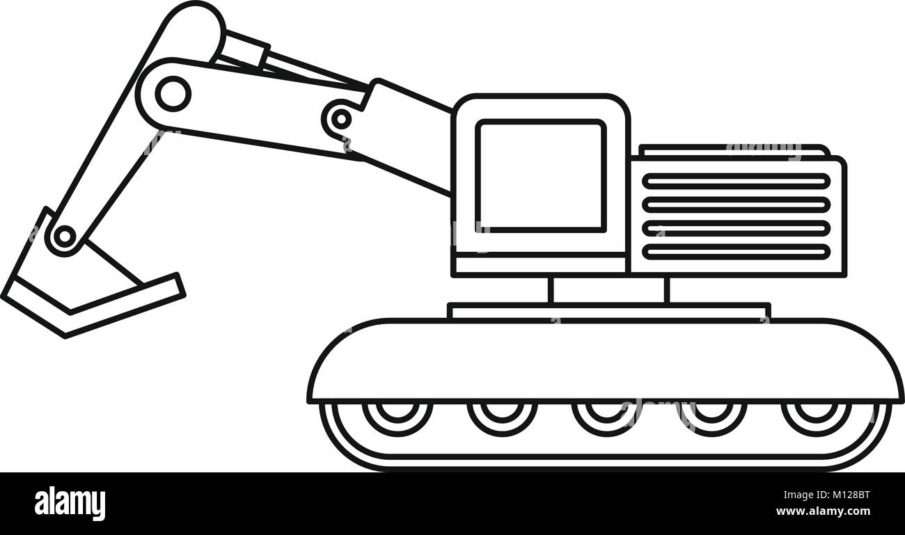 Outline Of Excavator Stock Photos & Outline Of Excavator Stock Images ...