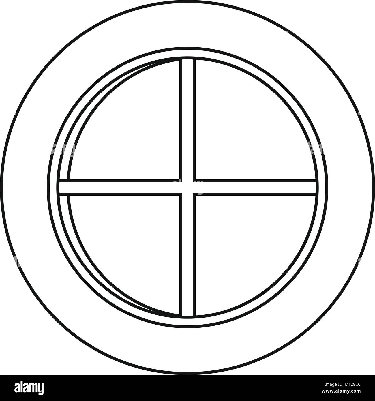 White round window icon outline Stock Vector Image & Art - Alamy