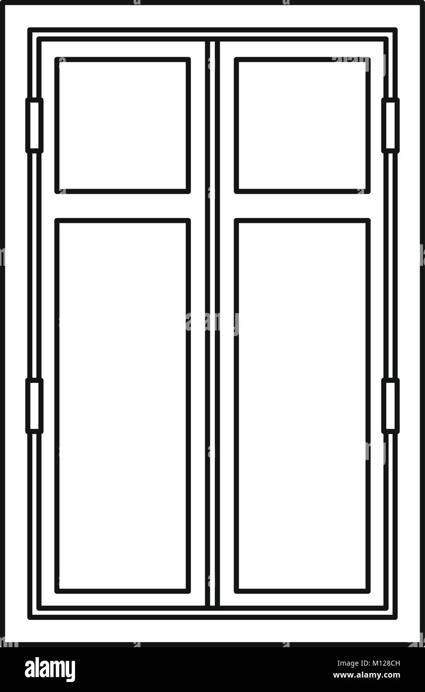 Wooden window icon outline Stock Vector Image & Art - Alamy