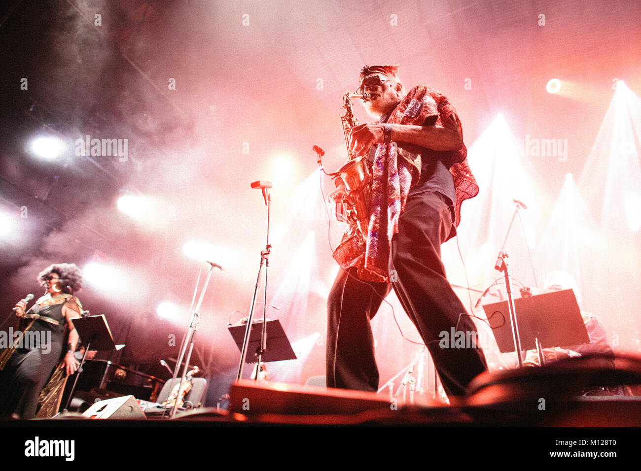 The American avant-garde jazz group Sun Ra Arkestra performs a live ...