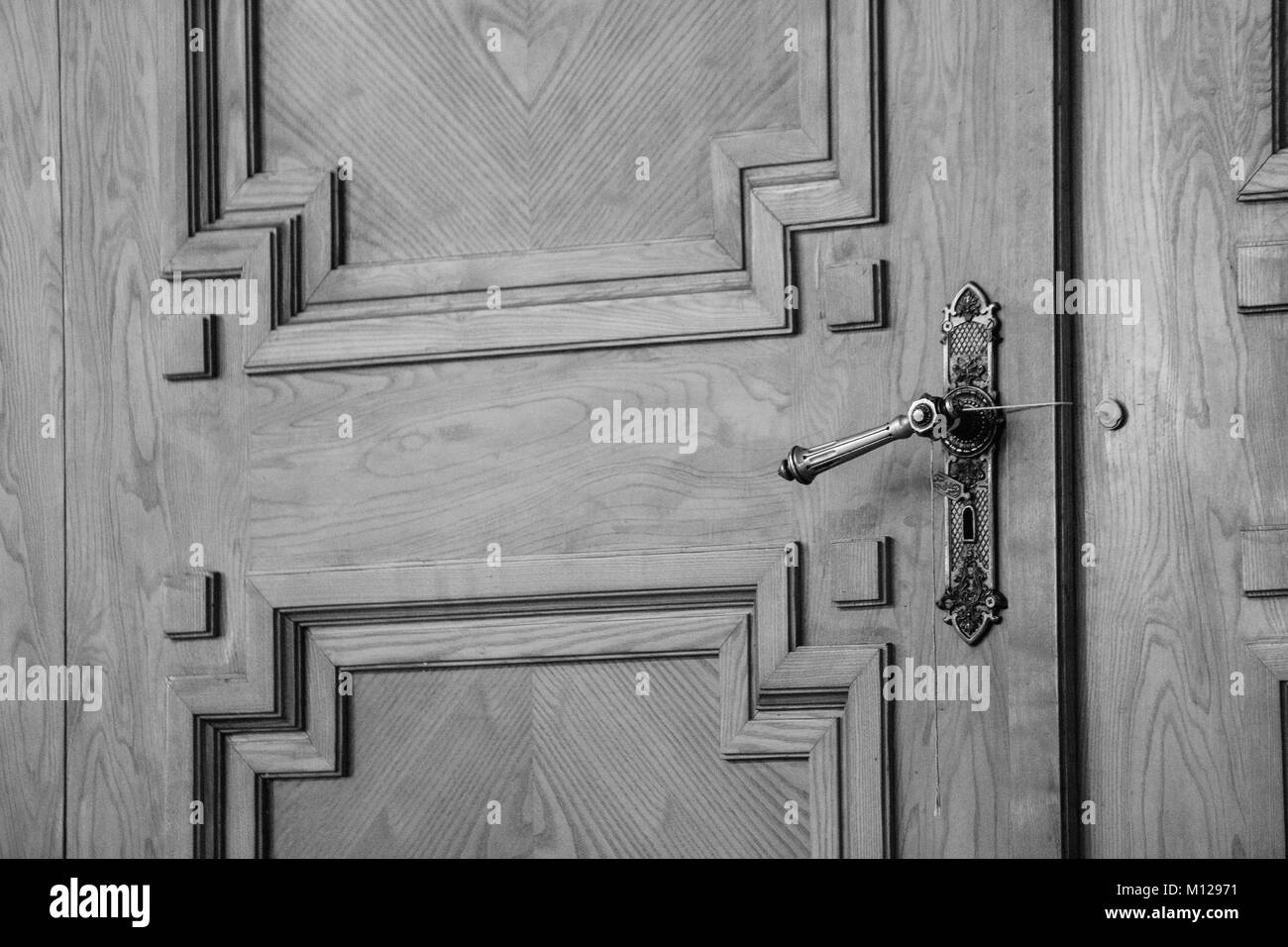 Broken wax seal on wooden door Stock Photo - Alamy