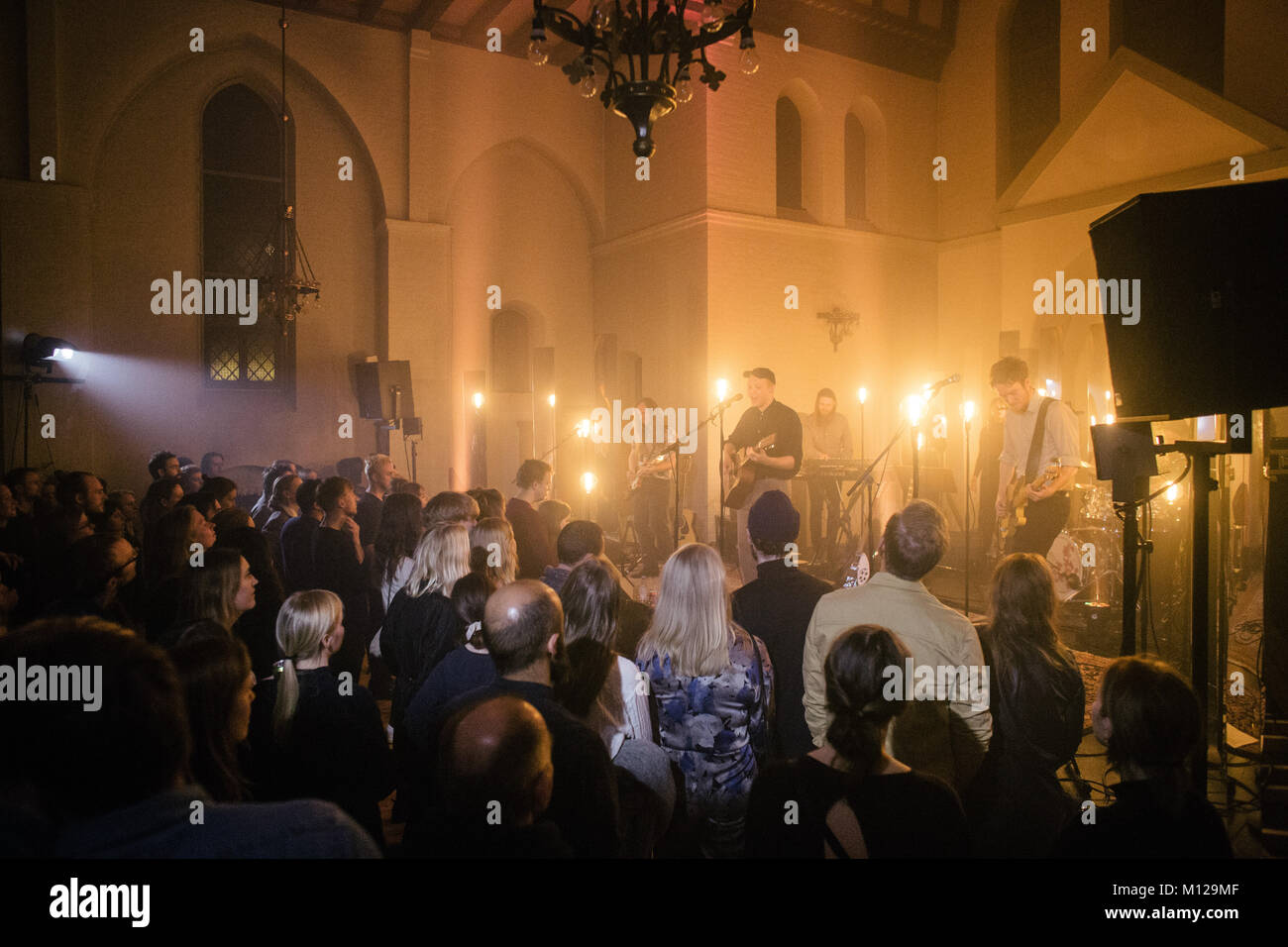 The Danish indie folk band The Rumour Said Fire performs a live concert ...