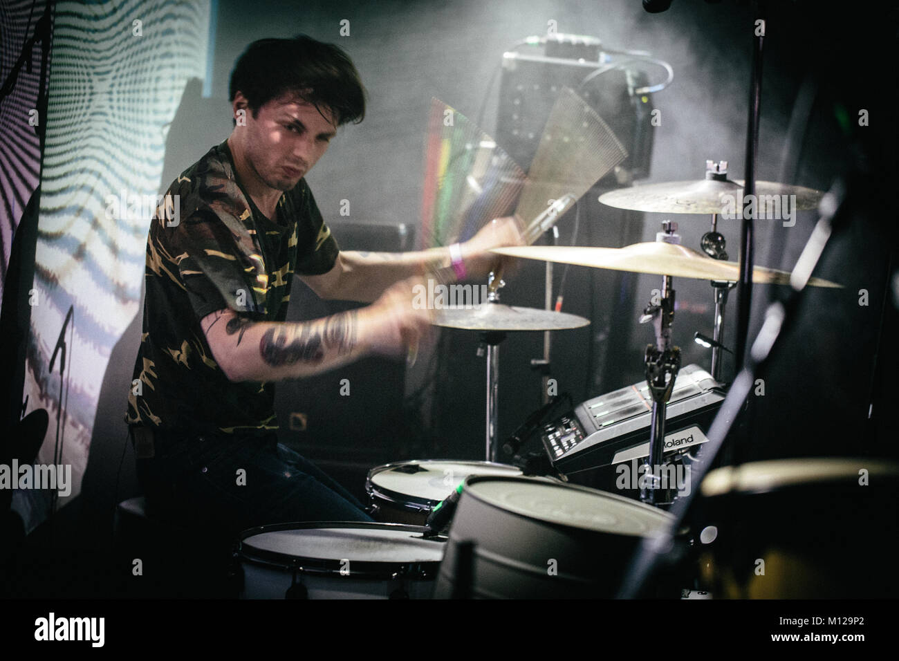 The American post-punk band The Soft Moon performs a live concert at ...