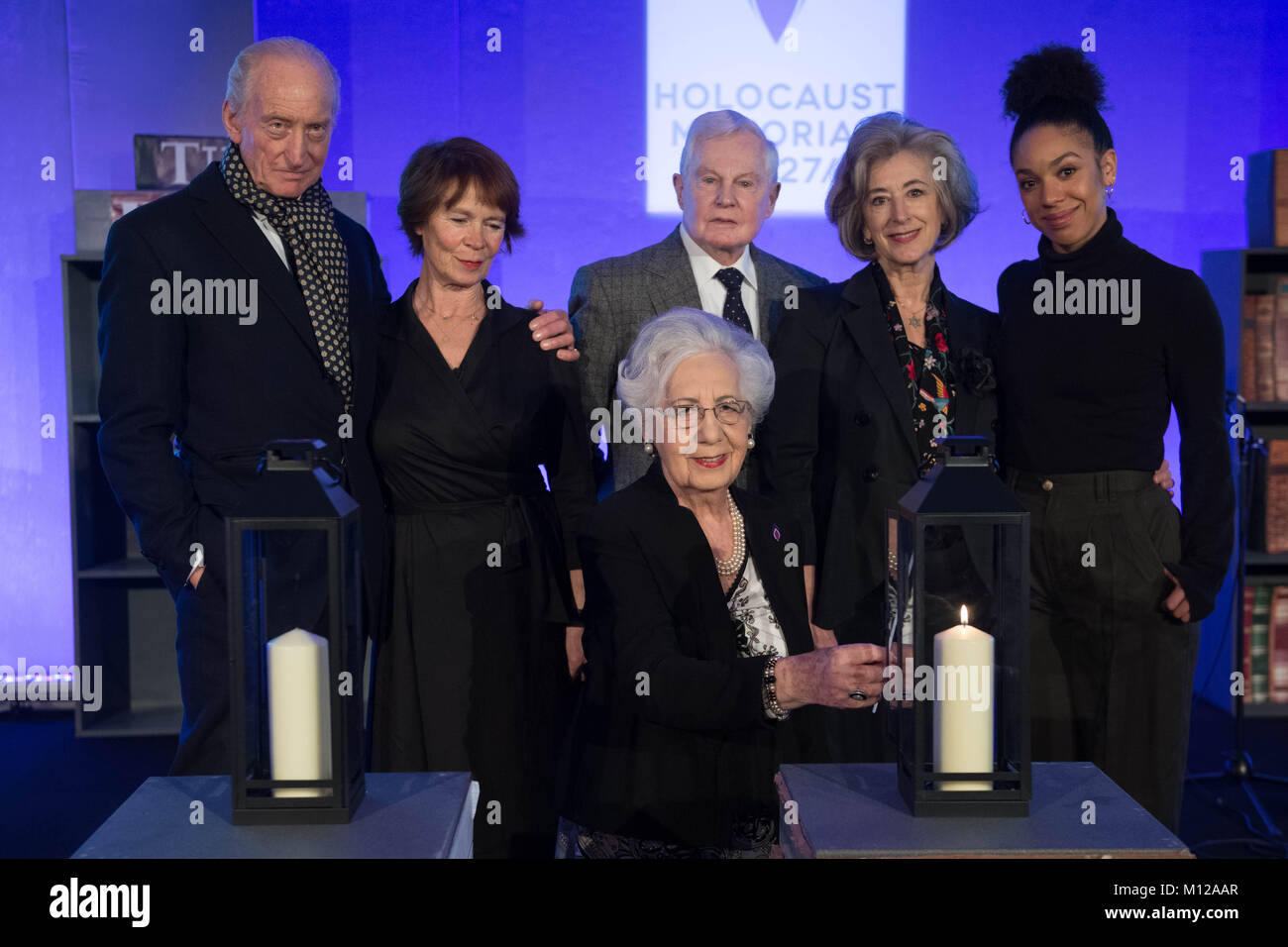 (left to right back row) Charles Dance, Celia Imrie, Derek Jacobi ...