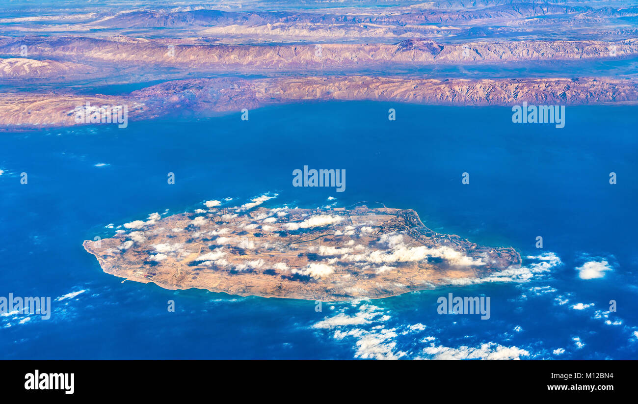 Aerial view of Kish Island in the Persian Gulf, Iran Stock Photo - Alamy