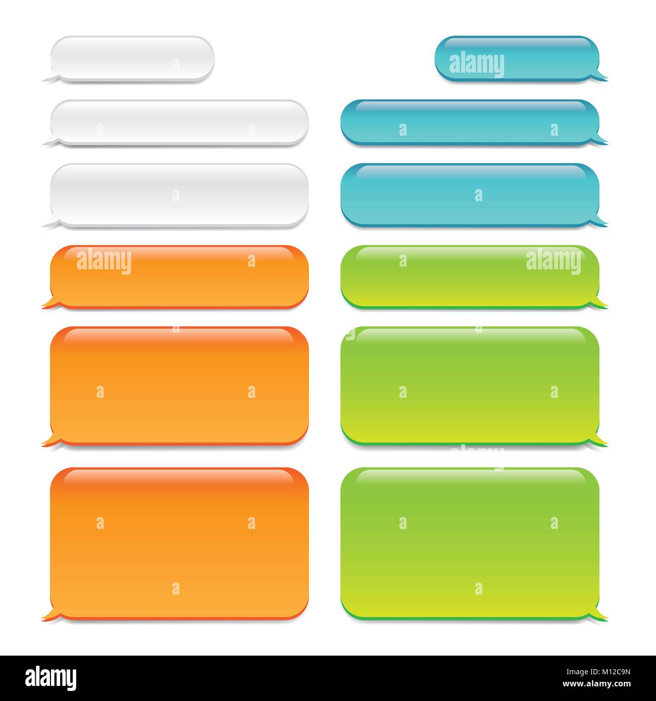 Chat Message Bubbles with Glass-like appearance - SMS conversation ...