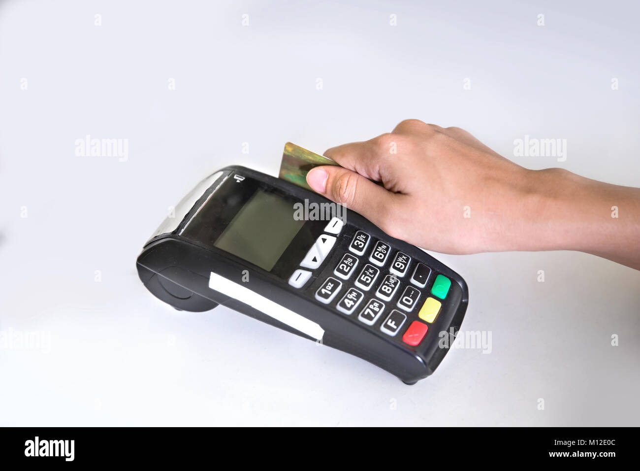 A portrait of EDC ( electronic Data Capture) machine on white ...