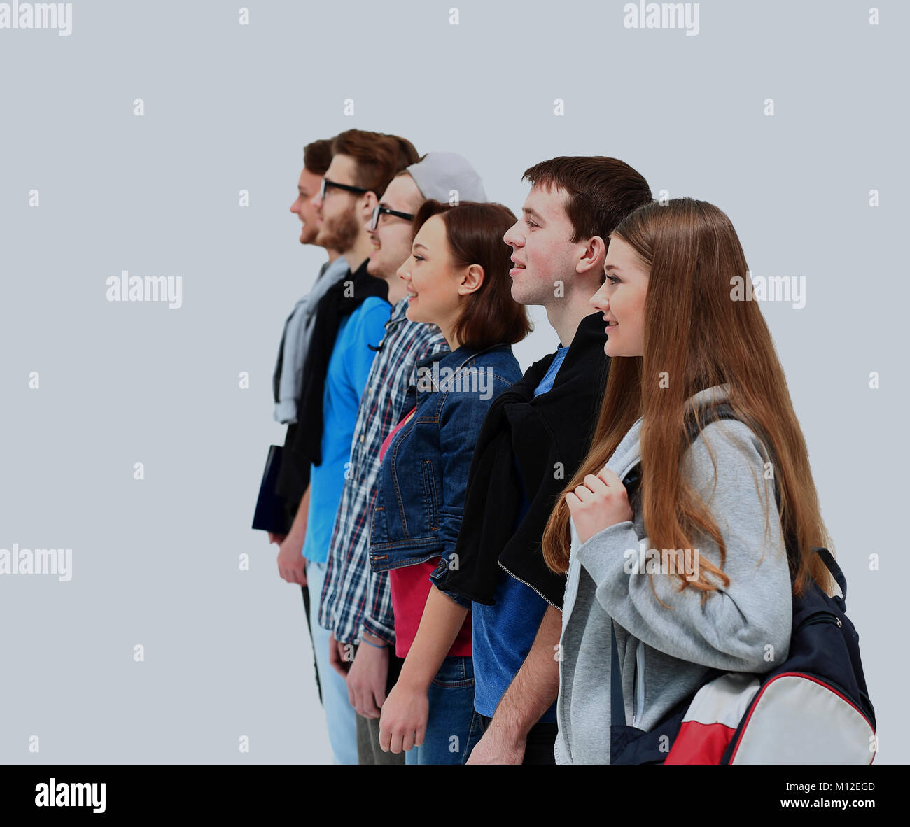 Group of Students Standing in a Line Stock Photo - Alamy