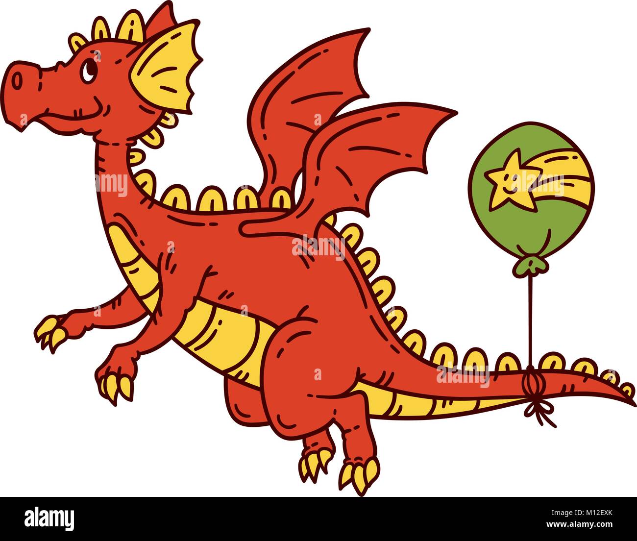 Cartoon flying dragon on white hi-res stock photography and images - Alamy