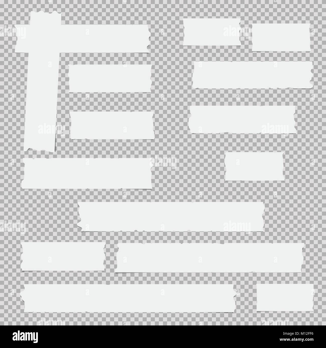 White adhesive, sticky, masking, duct tape, paper pieces for text on ...