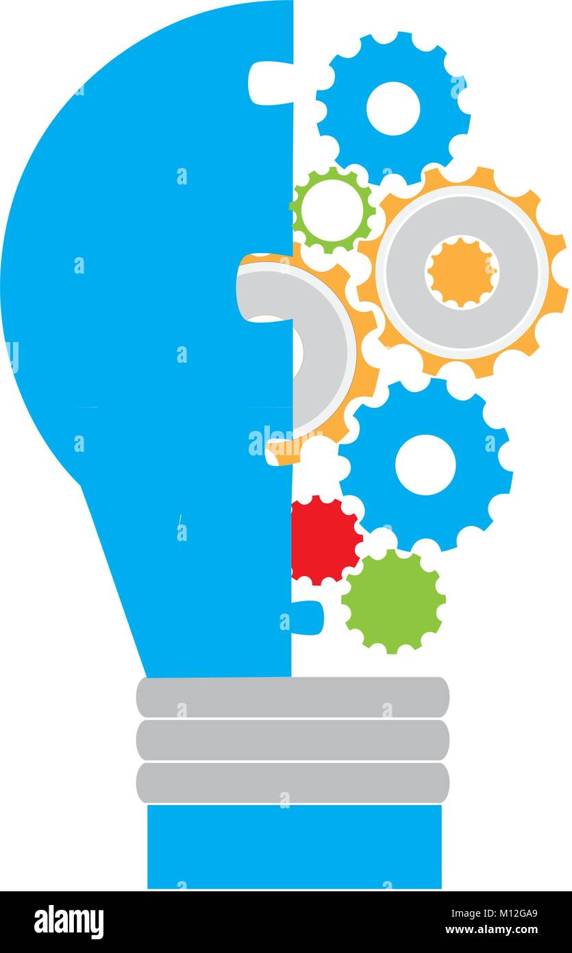 Gear light bulb Stock Vector Images - Alamy