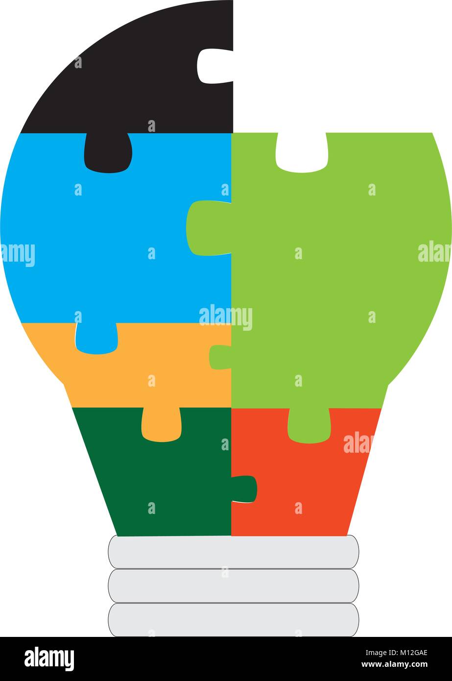 Lightbulb puzzle symbol Stock Vector Images - Alamy