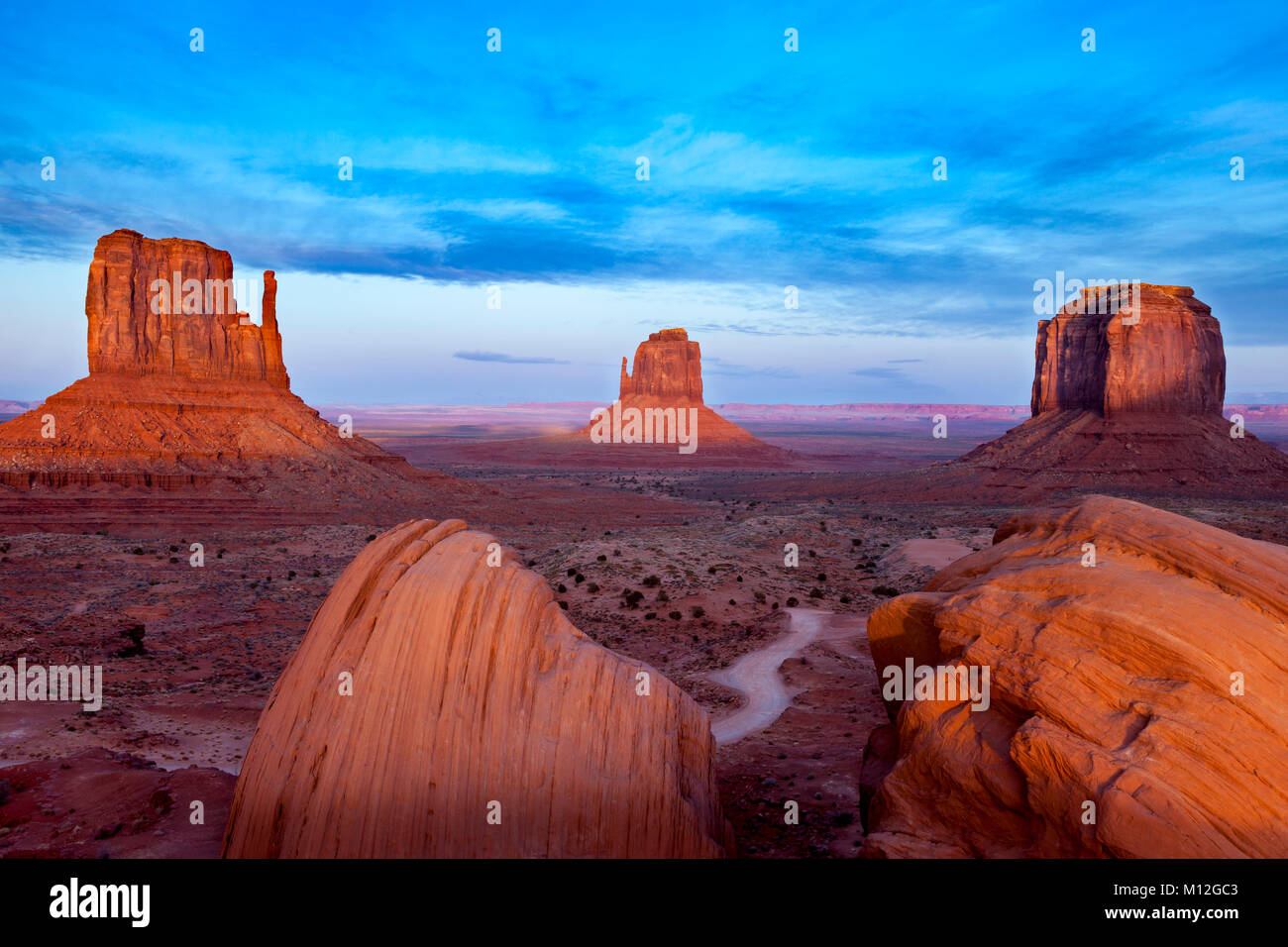 Arizona monument valley west east mittens merrick hi-res stock ...
