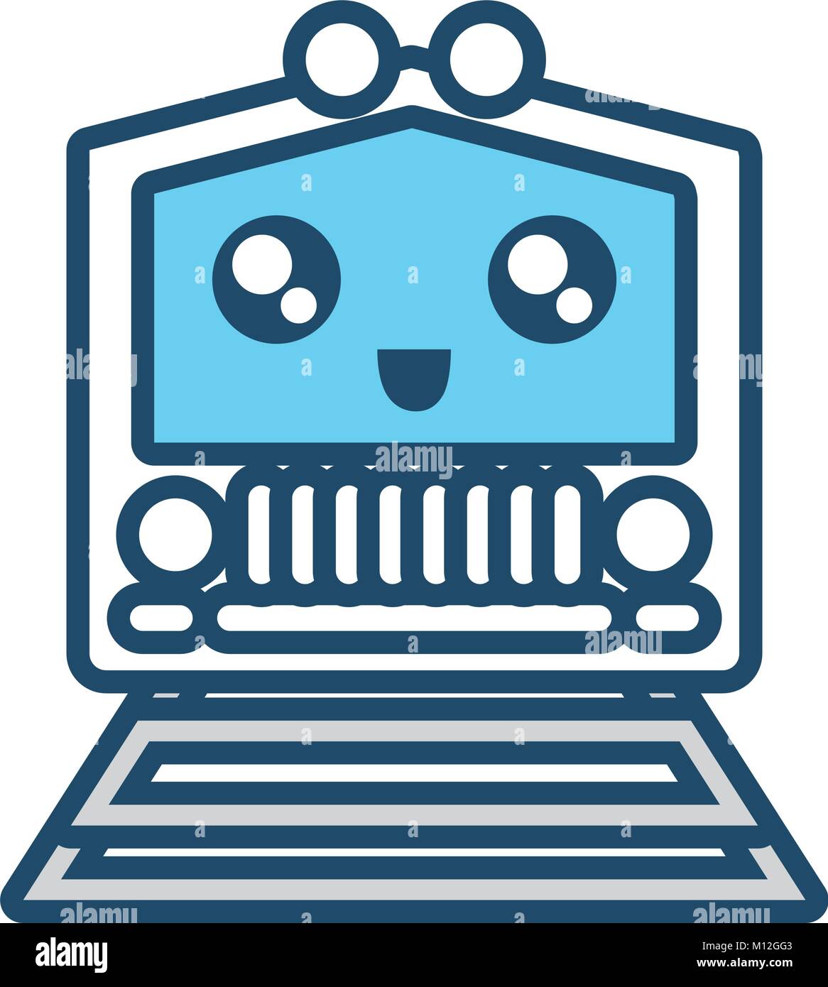 kawaii blue train vector illustration Stock Vector Image & Art - Alamy