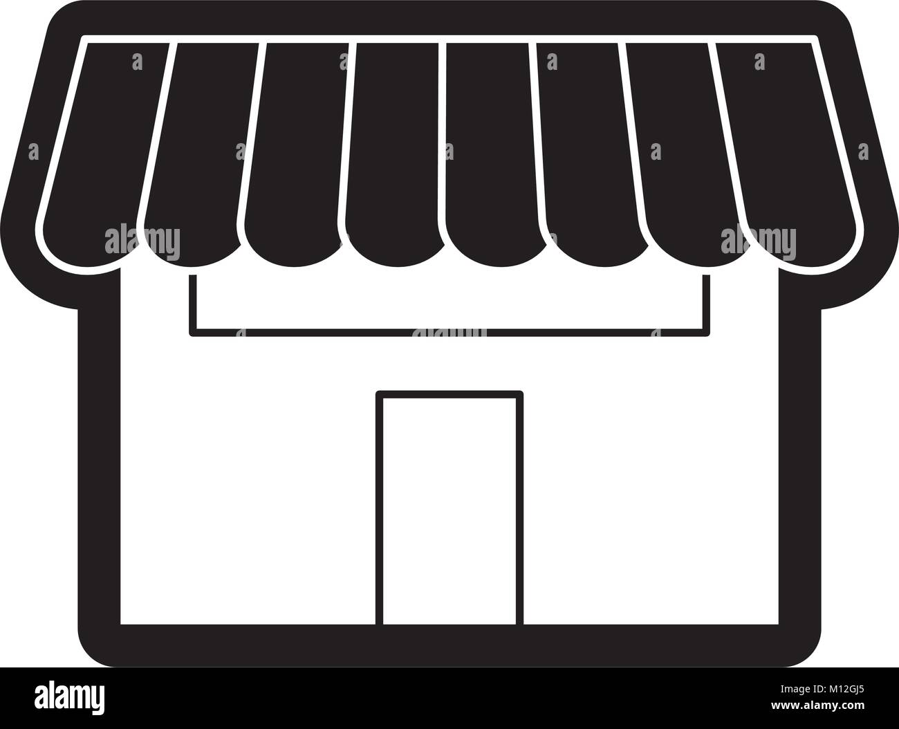 monochromatic store with awning vector illustration Stock Vector Image ...