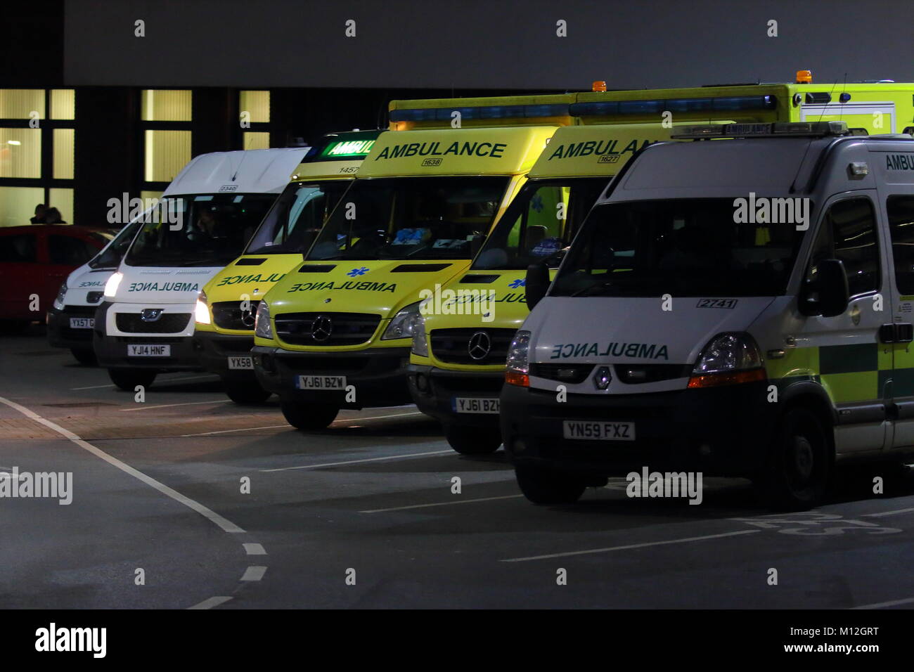 Ambulance Line Up Stock Photo - Alamy
