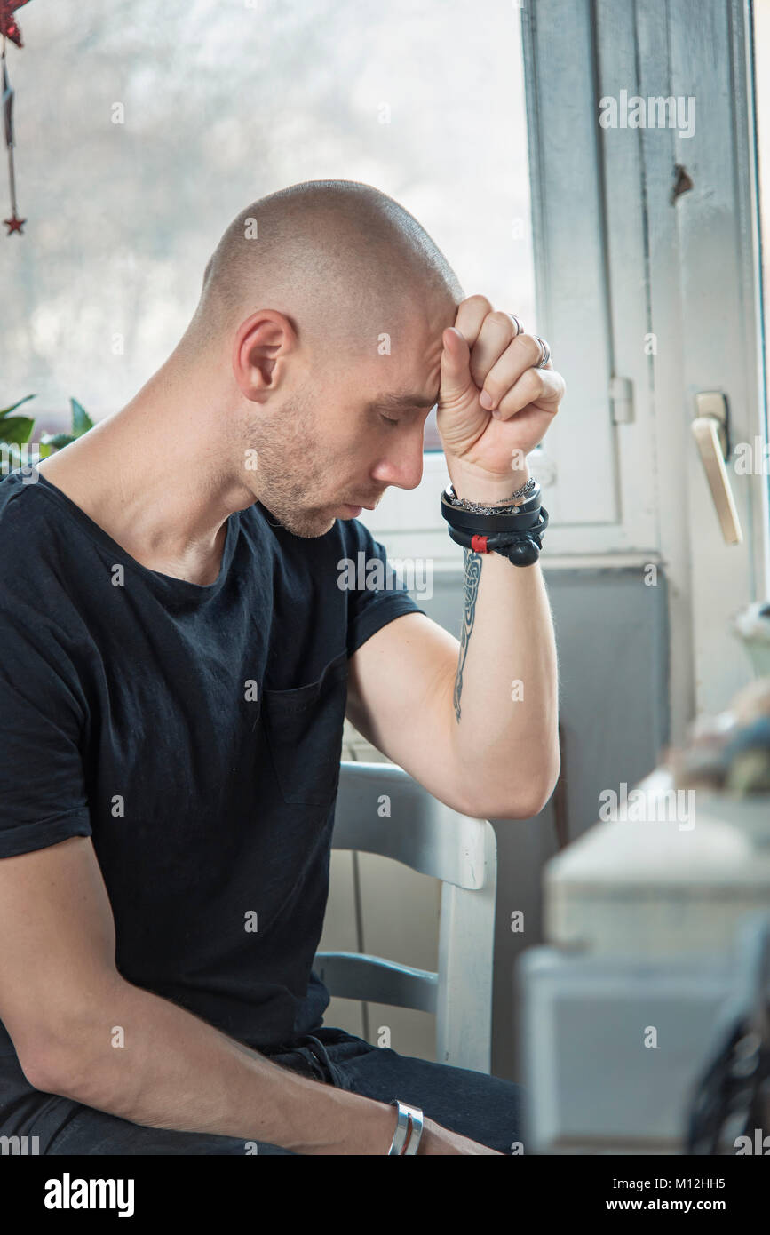 Depression stress loneliness feeling man hi-res stock photography and ...