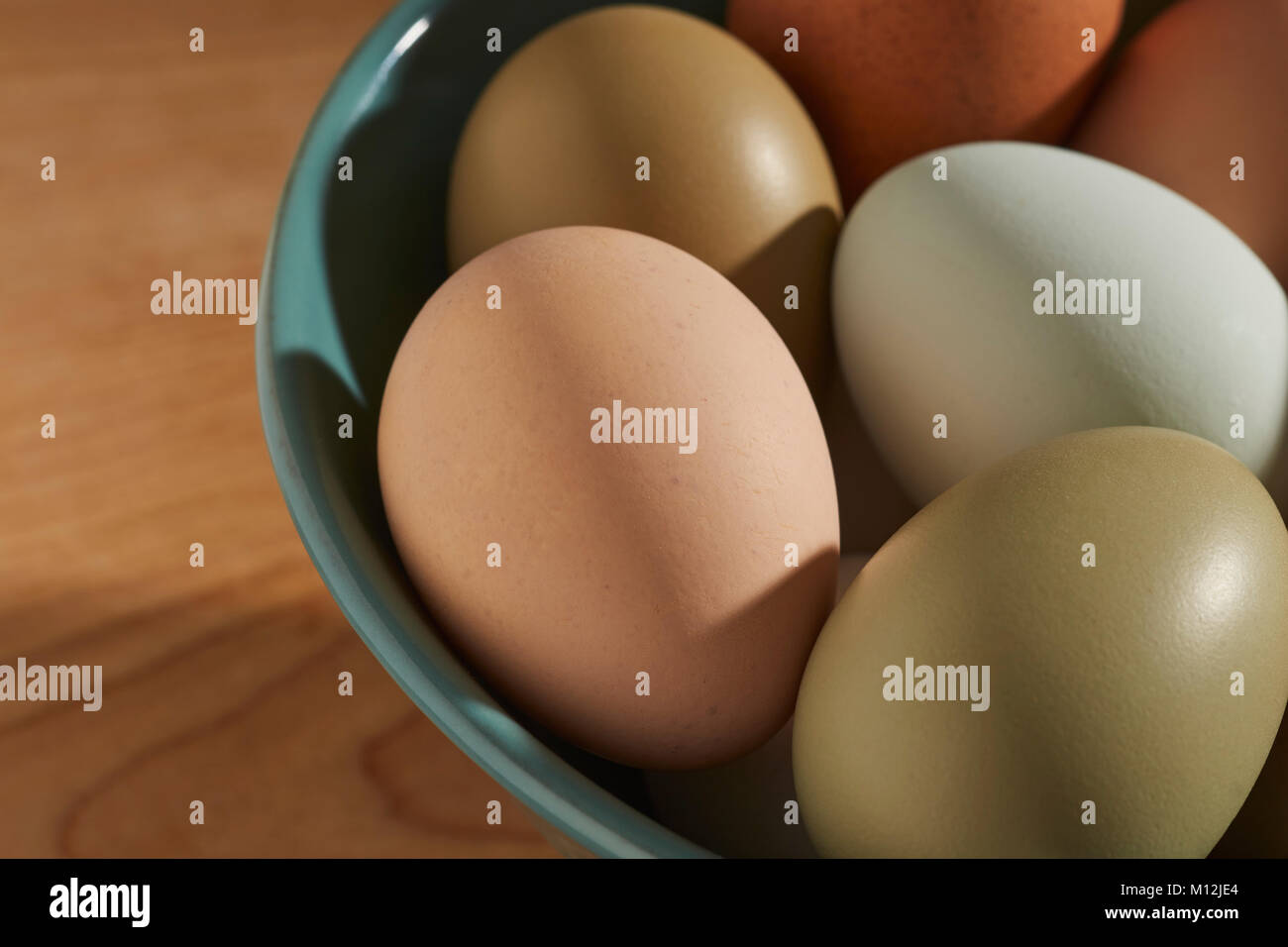 Multicolor eggs from heirloom chickens Stock Photo - Alamy
