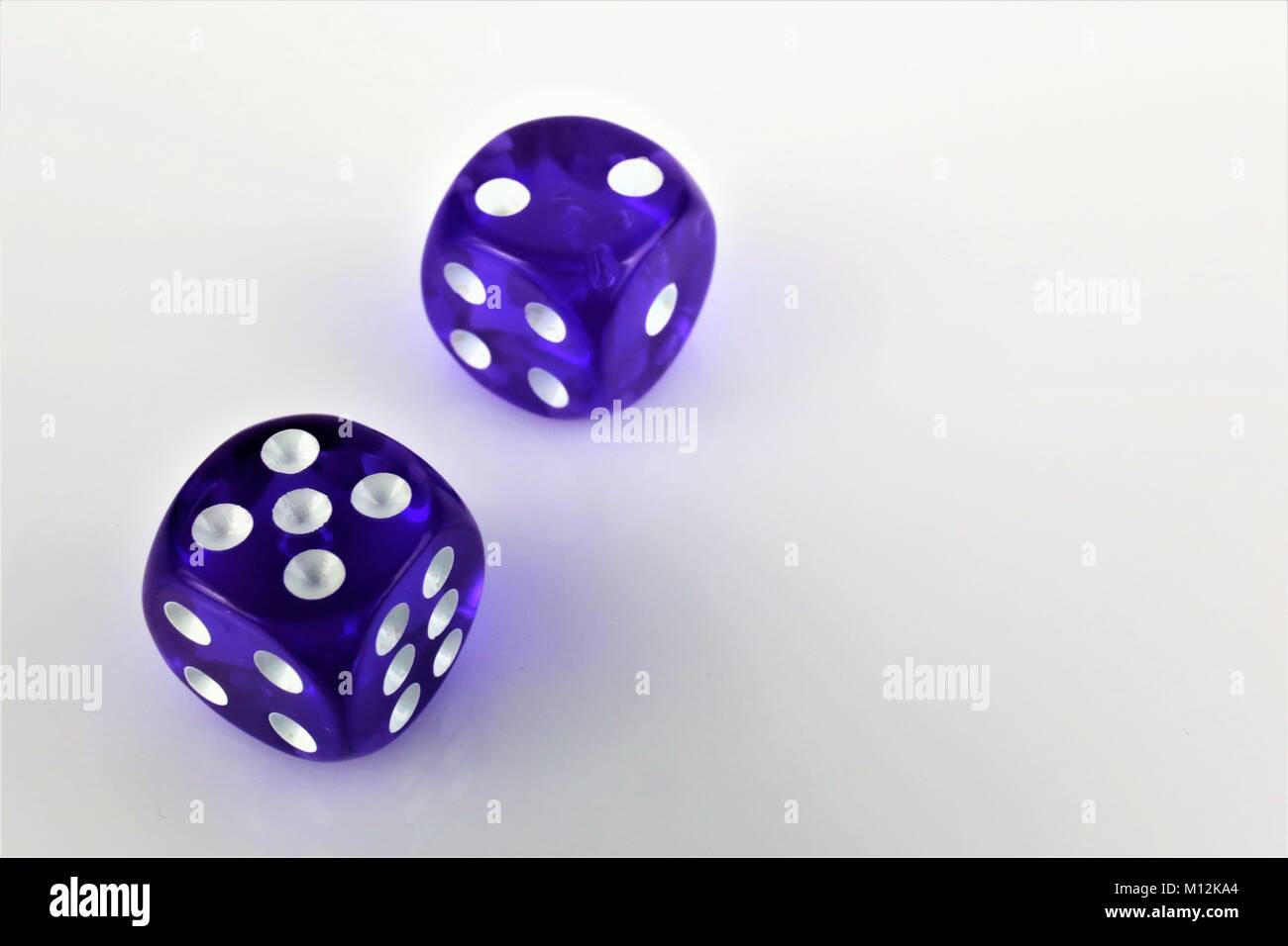 An concept Image of two dices with copy space Stock Photo - Alamy