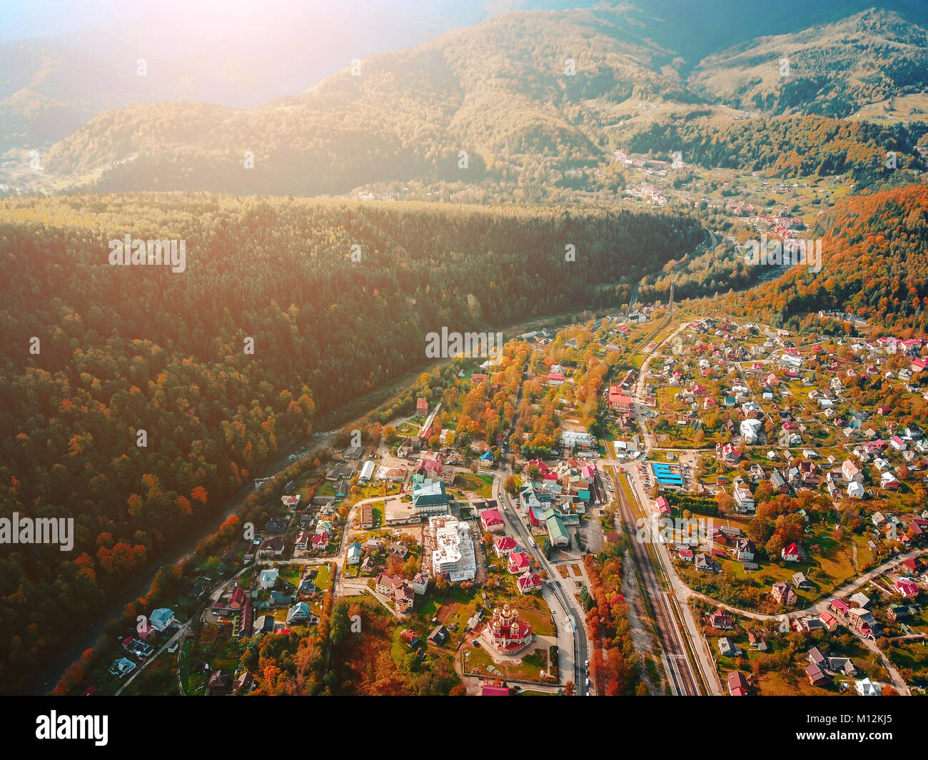 small town in the countryside Stock Photo - Alamy
