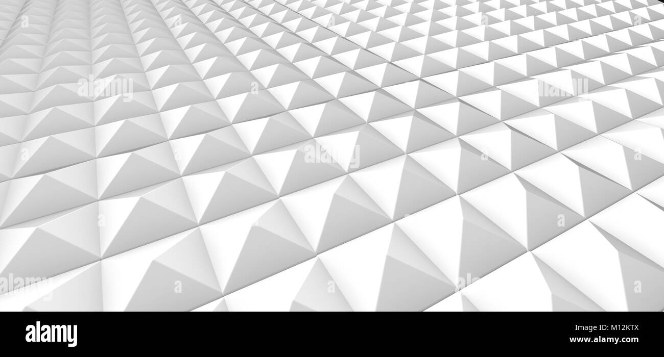 Geometric grid background, white 3d render triangle pattern for design ...