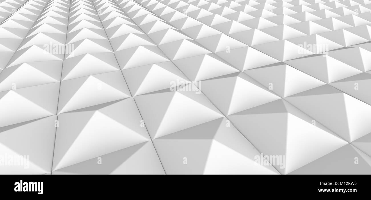 Geometric grid background, white 3d render triangle pattern for design ...