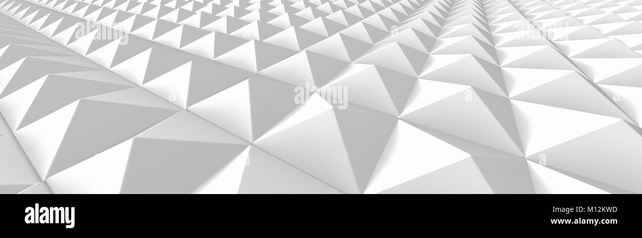 Geometric grid background, white 3d render triangle pattern for design ...