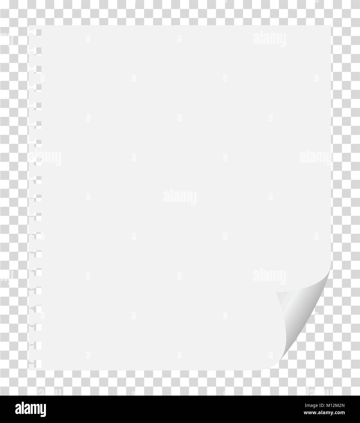 Piece of paper with a curved corner on a background imitating ...