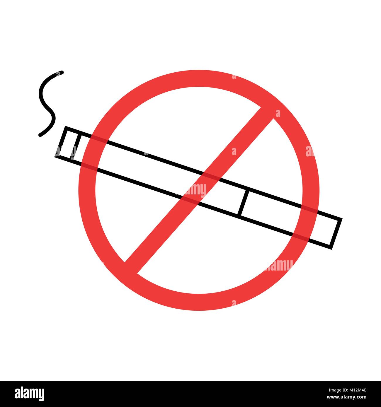 Vector image of a prohibiting smoking sign, a flat icon Stock Vector ...