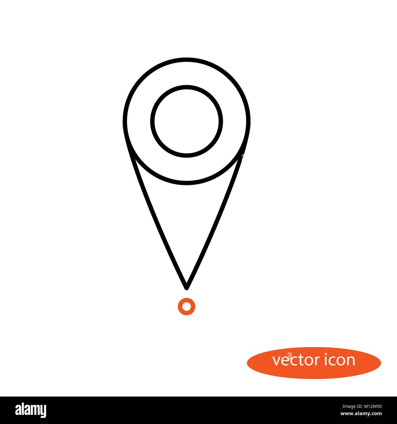 Simple vector linear image of the location marker on the map, a flat ... Simple vector linear image of the location marker on the map, a flat ...
