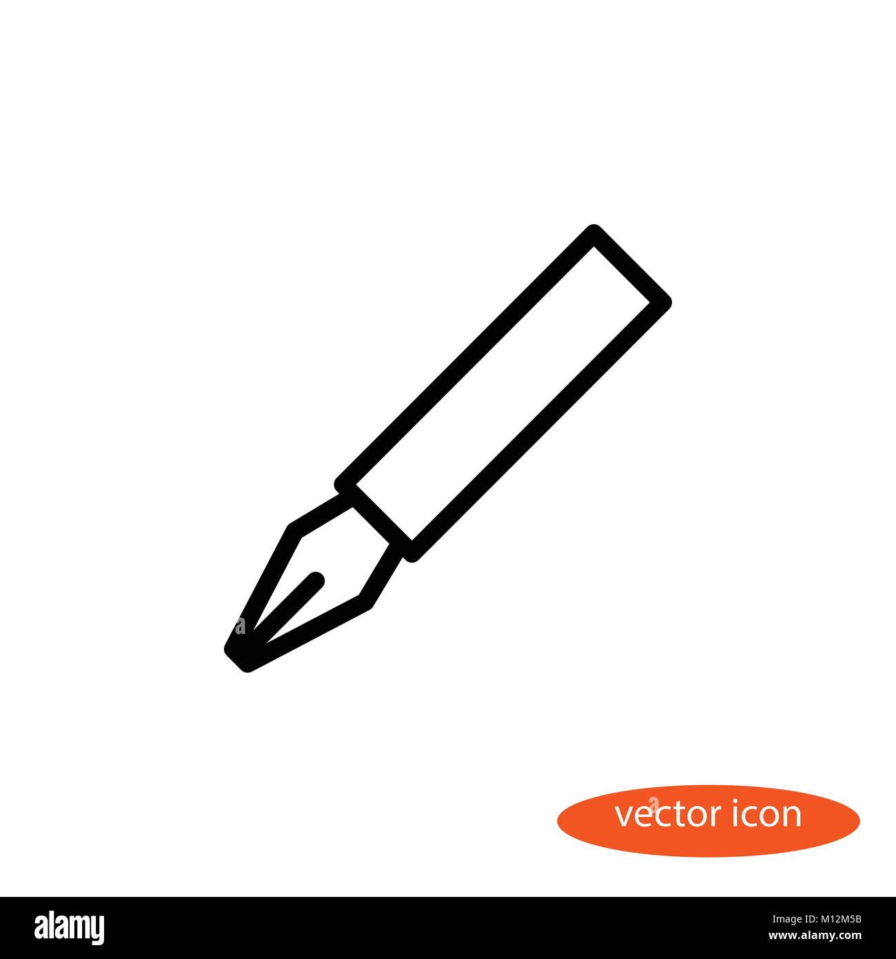 Vector linear pen image, flat line icon Stock Vector Image & Art - Alamy
