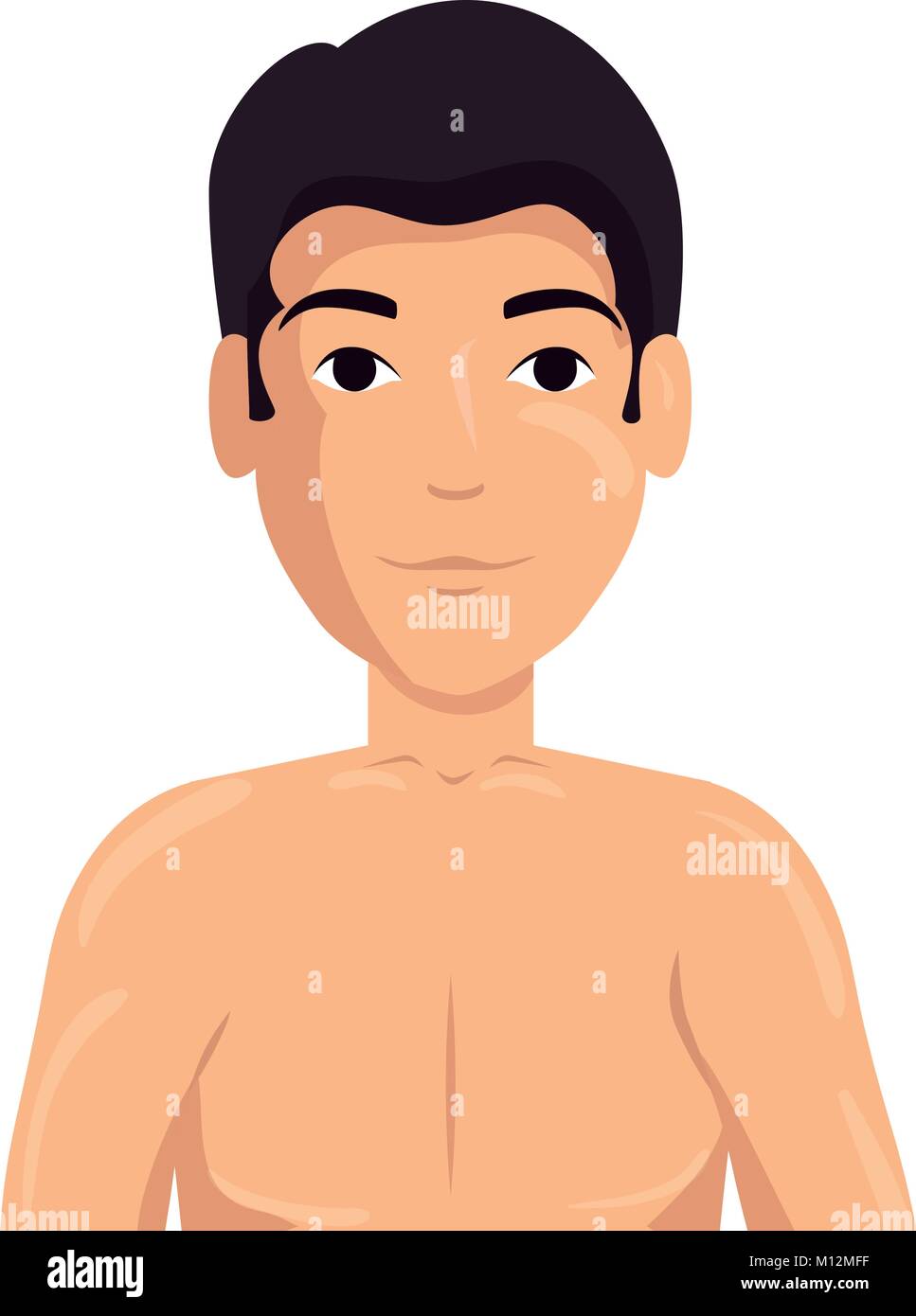 young man shirtless character vector illustration design Stock Vector ...