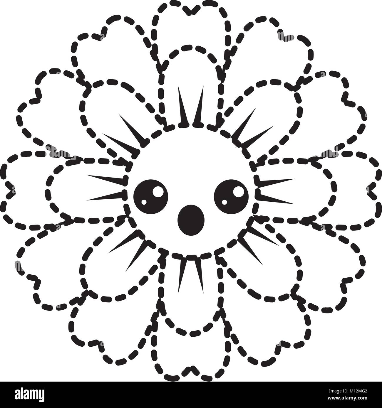 flower kawaii cartoon cute petals Stock Vector Image & Art - Alamy
