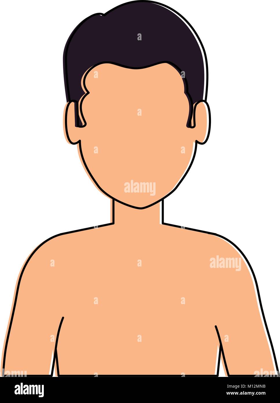 young man shirtless character vector illustration design Stock Vector ...