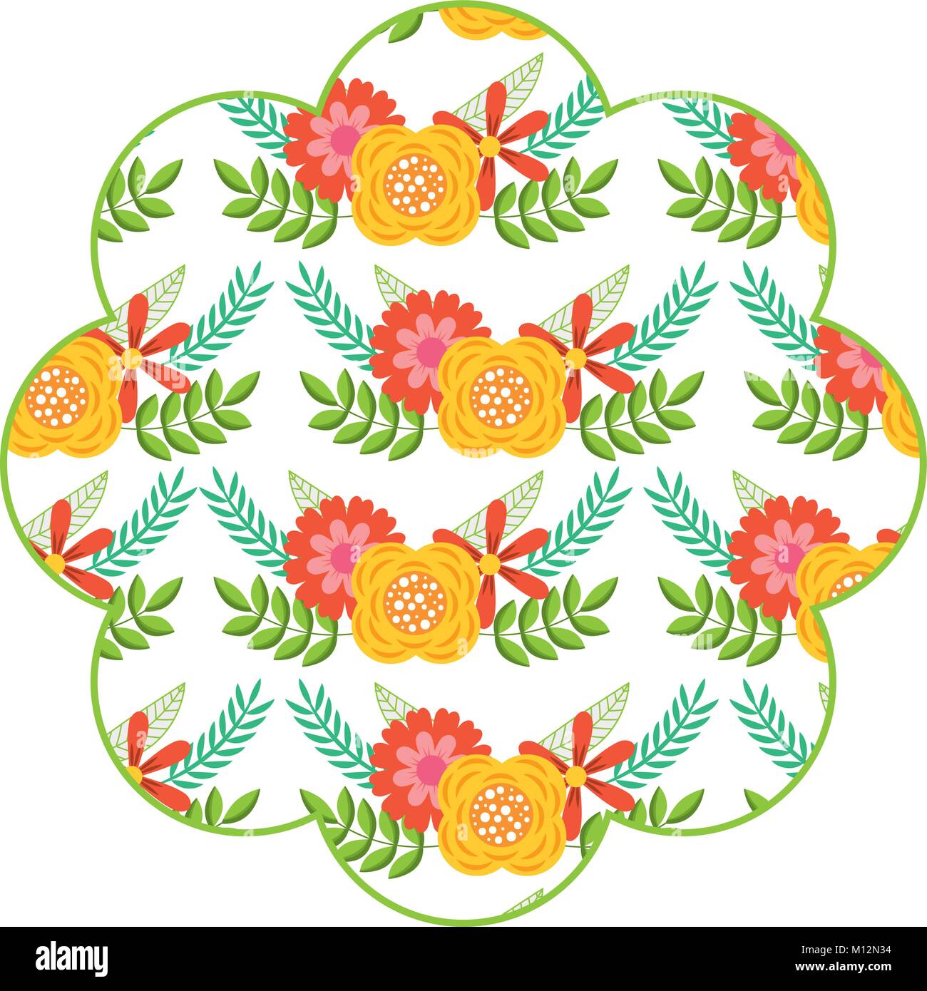 label spring flowers natural season ornament Stock Vector Image & Art ...