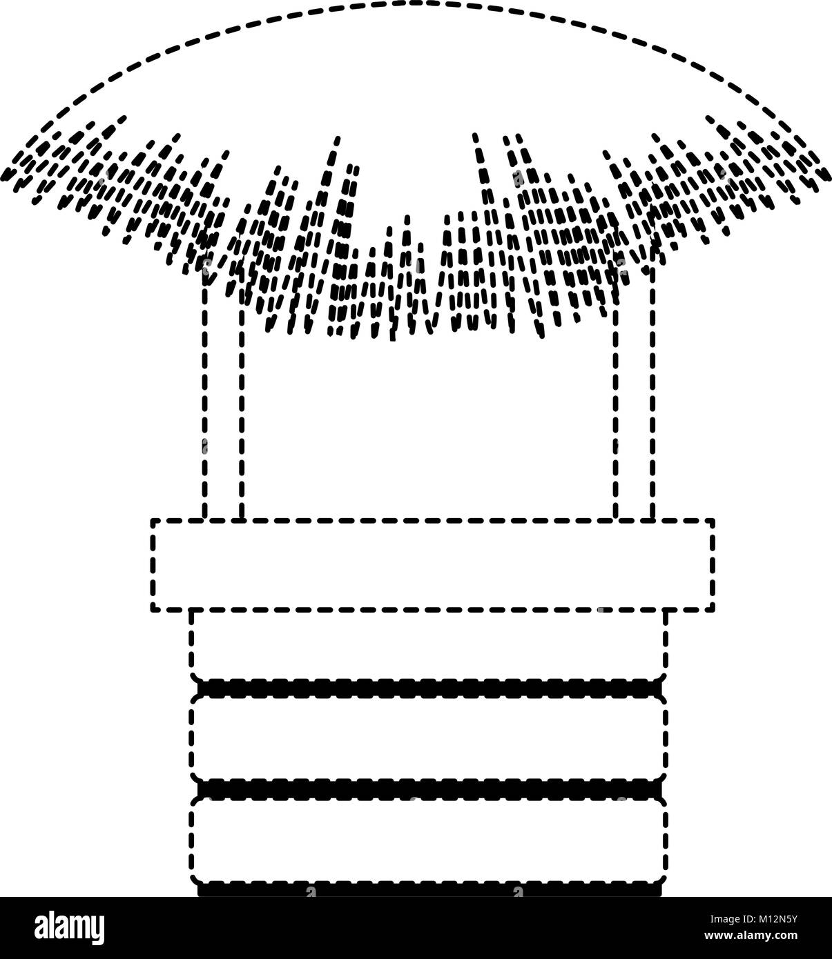 Tropical beach, palm hut Black and White Stock Photos & Images - Alamy