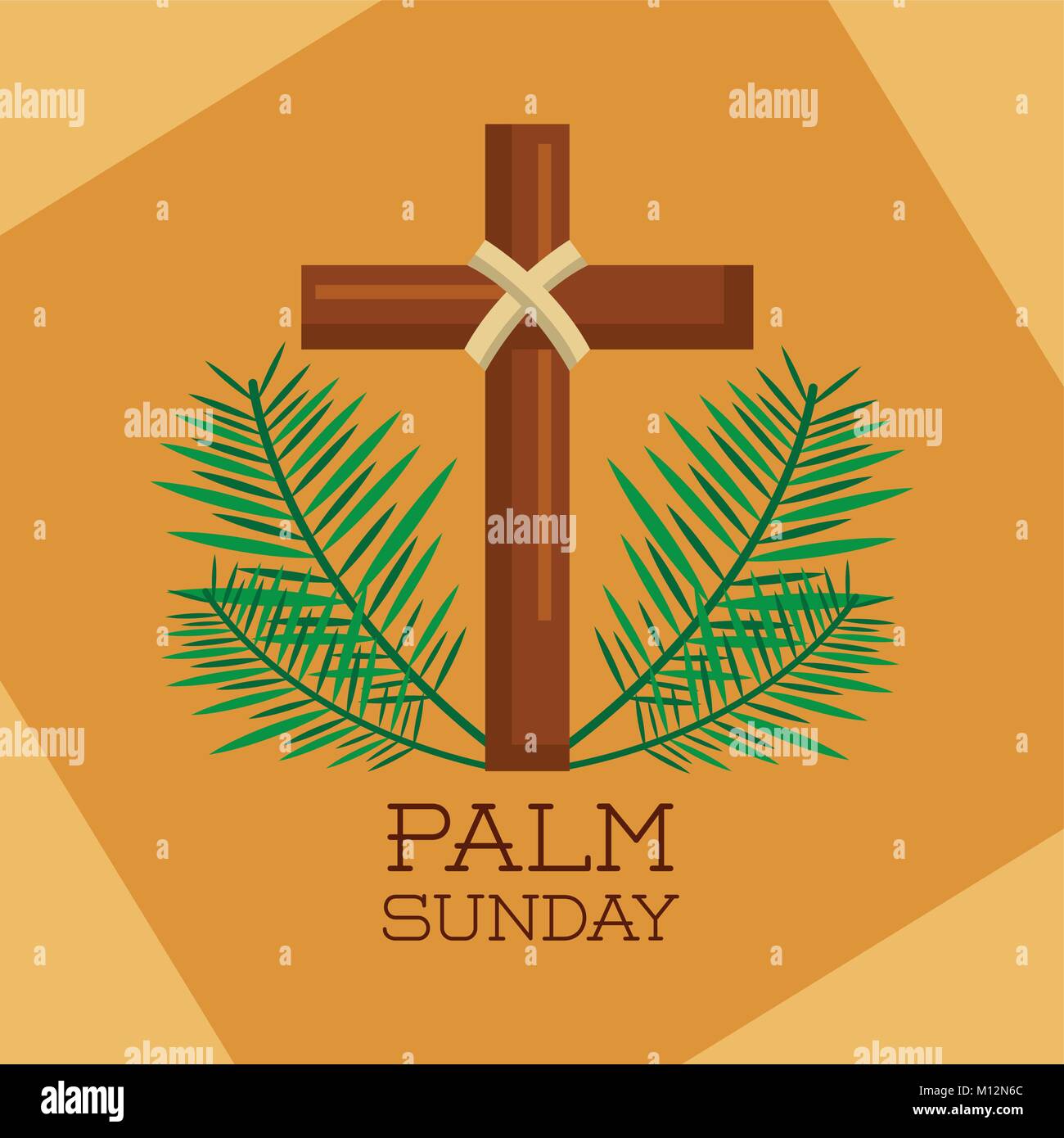 palm sunday sacred cross branches decoration Stock Vector Image & Art ...