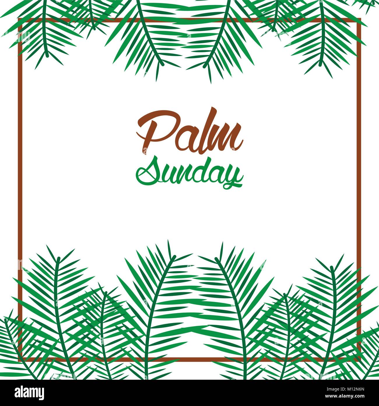 palm sunday card with leaves border frame Stock Vector Image & Art - Alamy