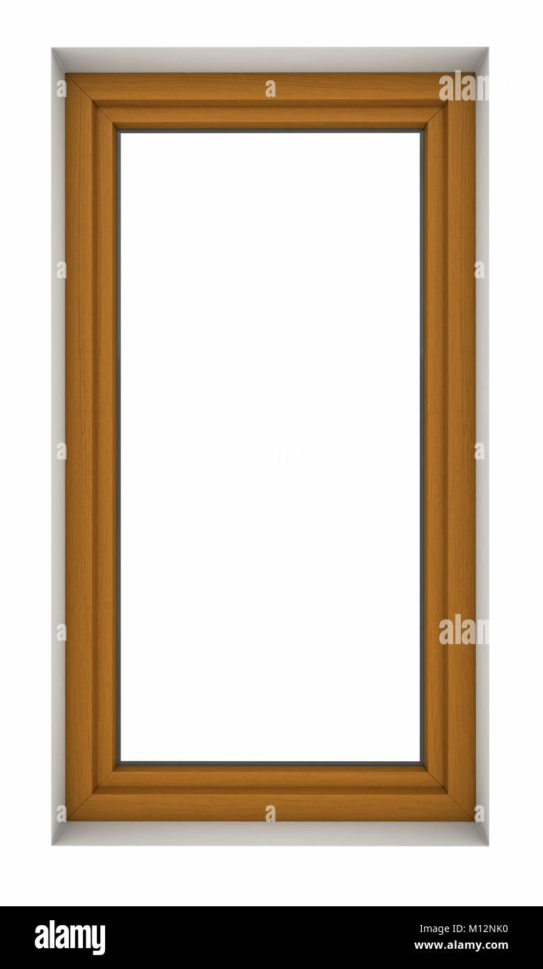 3d render of wooden window frame isolated on white background Stock ...