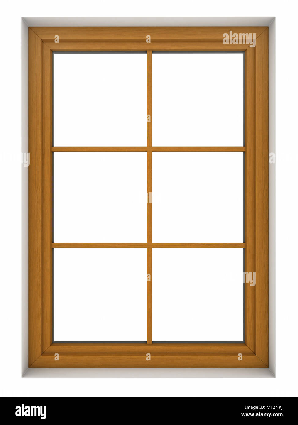 3d render of wooden window frame isolated on white background Stock ...