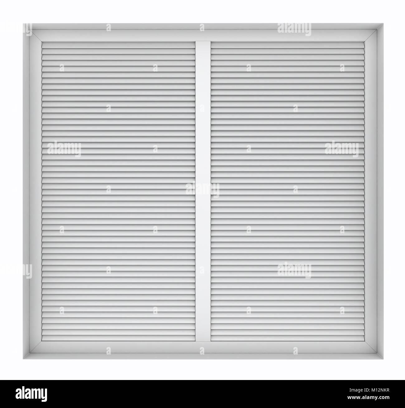 3d render of plastic window frame with external blinds isolated on ...