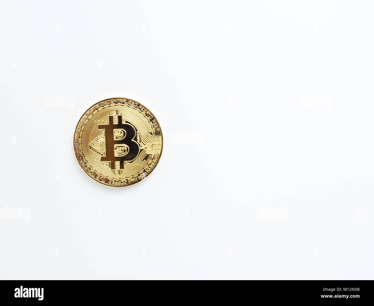 Bitcoin coin models isolated white background Stock Photo - Alamy