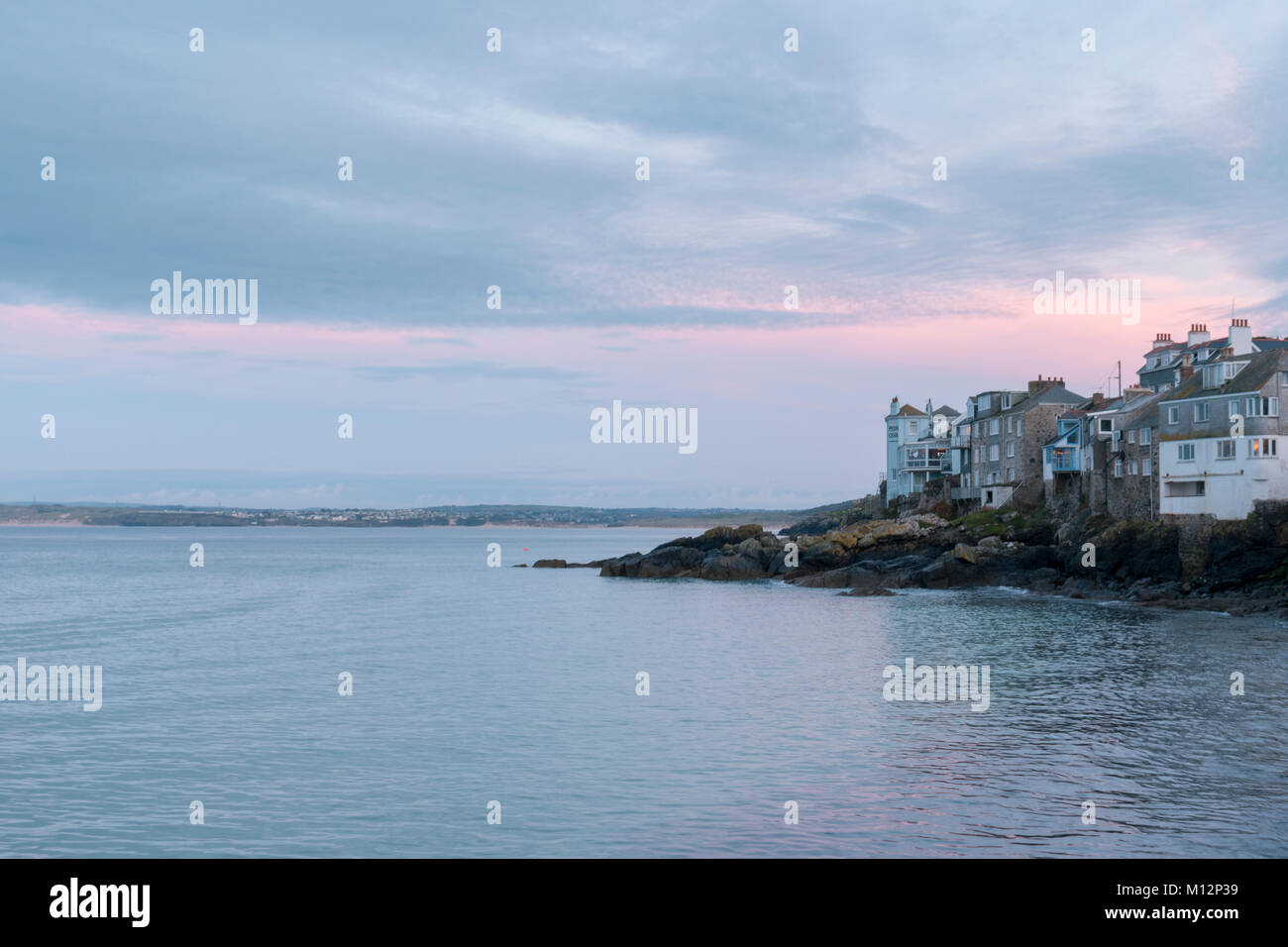 Summer evening sunset along Lambeth Walk, St Ives, Cornwall Stock Photo ...