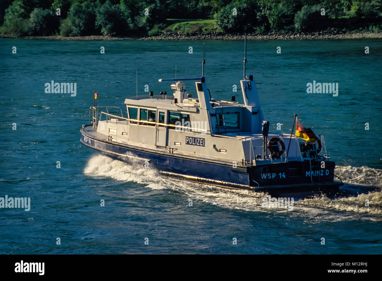 European river cruise and commercial barges Stock Photo - Alamy