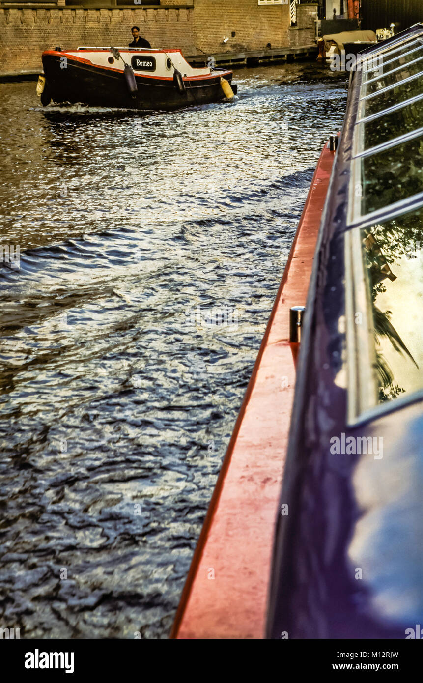 European river cruise and commercial barges Stock Photo - Alamy